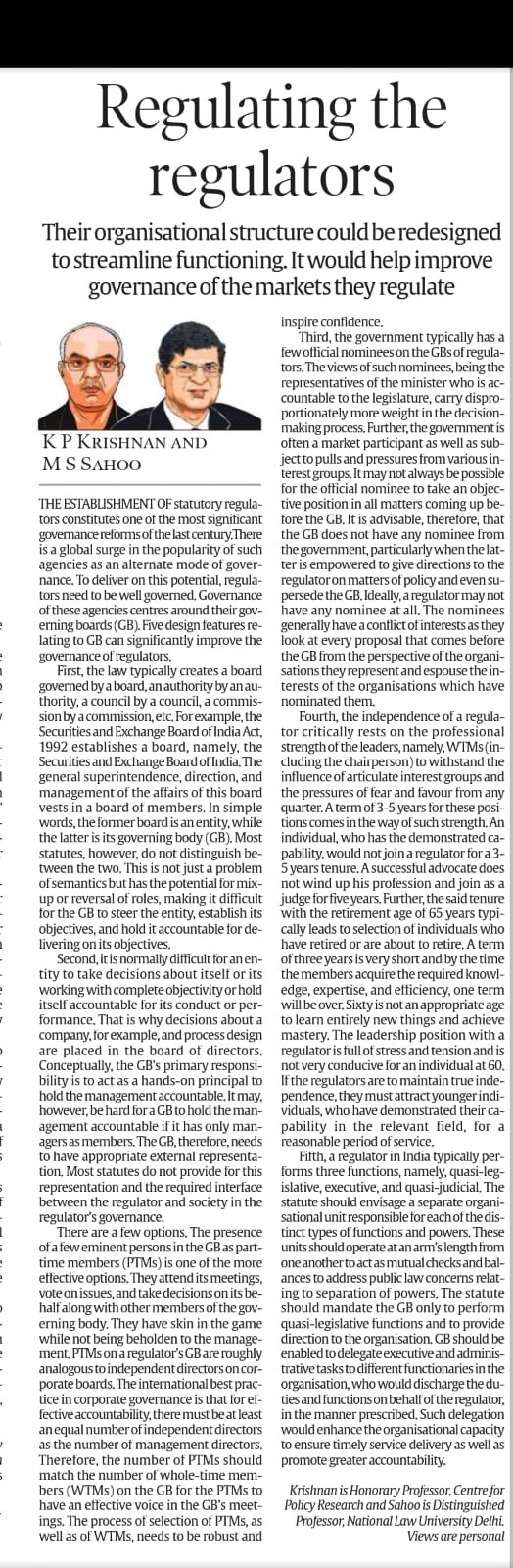 Articles – Dr. Sahoo Regulatory Chambers